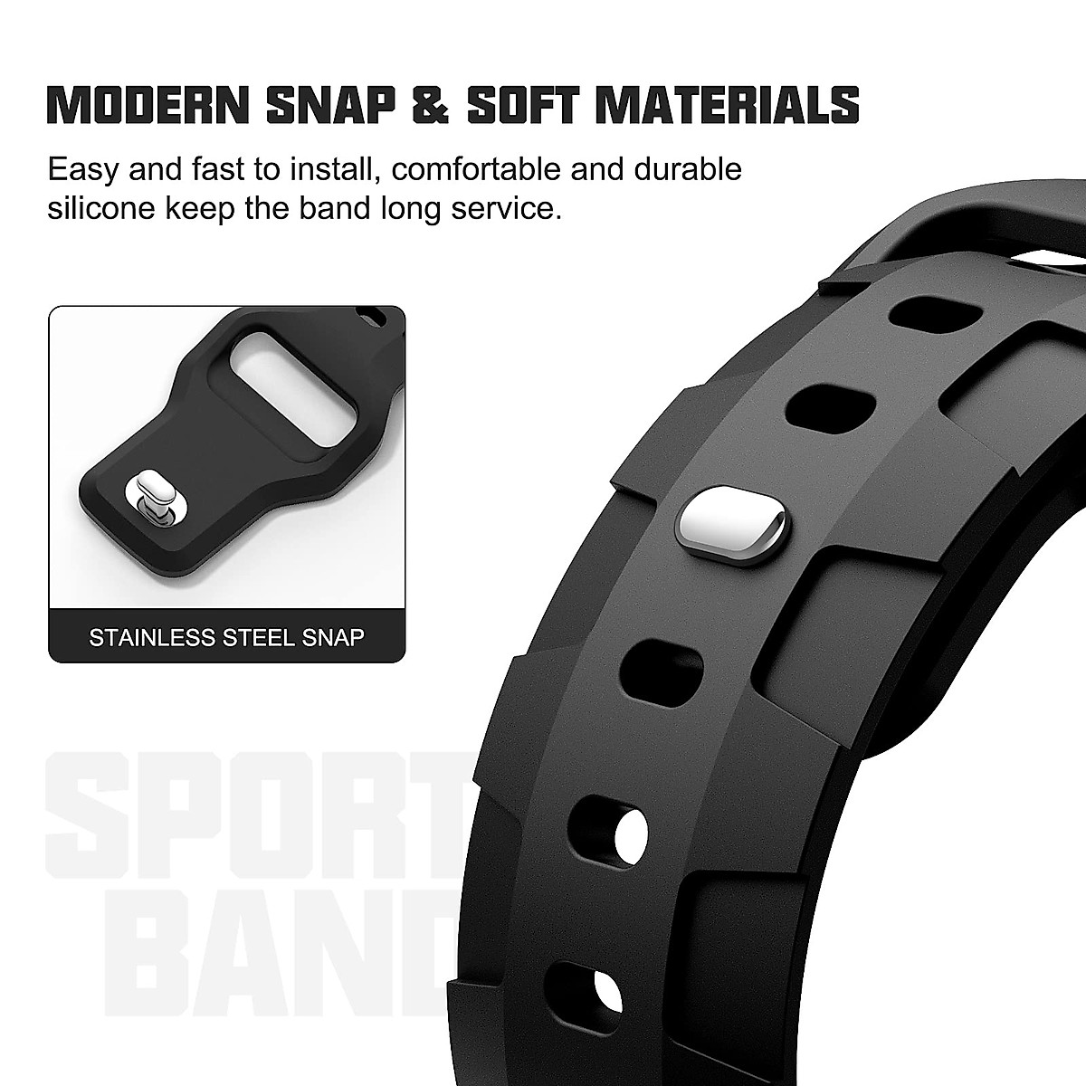 Recoppa Compatible with Apple Watch Band 49mm 45mm 44mm 42mm Band for Men Women, Soft Silicone Replacement Bands for iWatch Ultra 2 Series 9/8/7/6/5/4/SE, Black 42mm/44mm/45mm/49mm