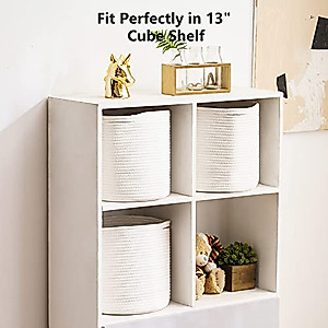 YOUDENOVA Rope Storage Baskets Set of 3 - Stylish Woven Baskets with Reinforced Handles for Effortless Toy Storage and Baby Gift Organization in Nursery, Living Room, and Bedroom