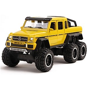 Vokodo Luxury Model Truck 6X6 Off-Road SUV 1:32 Scale G63 with Opening Doors Lights and Sounds Realistic Toy Vehicle Kids Exotic Car Freewheel Great Gift for Children Boys Girls Toddlers