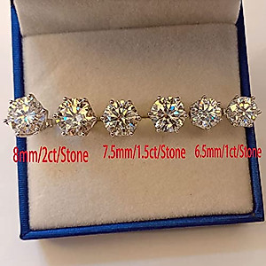 CHASKI Moissanite Stud Earrings 2ct G H I Color 925 Sterling Silver White Gold Plated Earring Women Men Lab Created Diamond Earrings