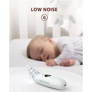 Baby Nasal Aspirator | Baby Nose Sucker | Baby Nose Cleaner, Automatic Booger Sucker for Baby, Rechargeable, with Pause & Music & Light Function（Green）
