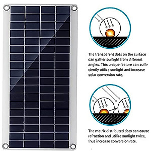 PHASFBJ Flexible Solar Panel Kit 18V Portable Solar Battery Charger with MPPT Controller, with Alligator clamp and car Charger Adapter Cable, for Boat, Car, Caravan,20a Controller