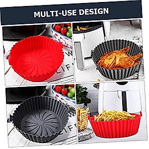 KICHOUSE 2pcs Fryer Pad Nonstick Bakeware Toaster Air Fryer Resin Tray Oven Pot Oven Baking Pan Reusable Air Fryers Pot Pot for Air Fryer Air Fryer Baking Pot Air Fryer Baking Pads Steamer