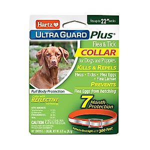 Hartz UltraGuard Plus Reflective Orange Flea & Tick Collar for Dogs and Puppies