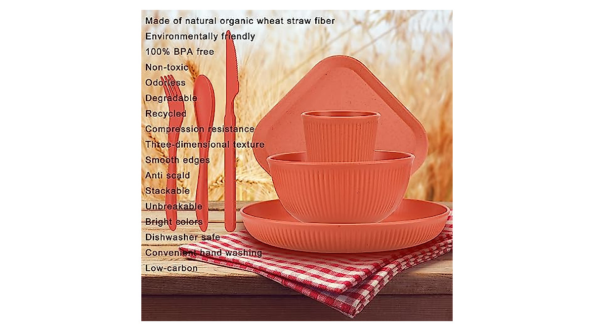 42-Piece Eco-Friendly Dinnerware Set for Everyday Use