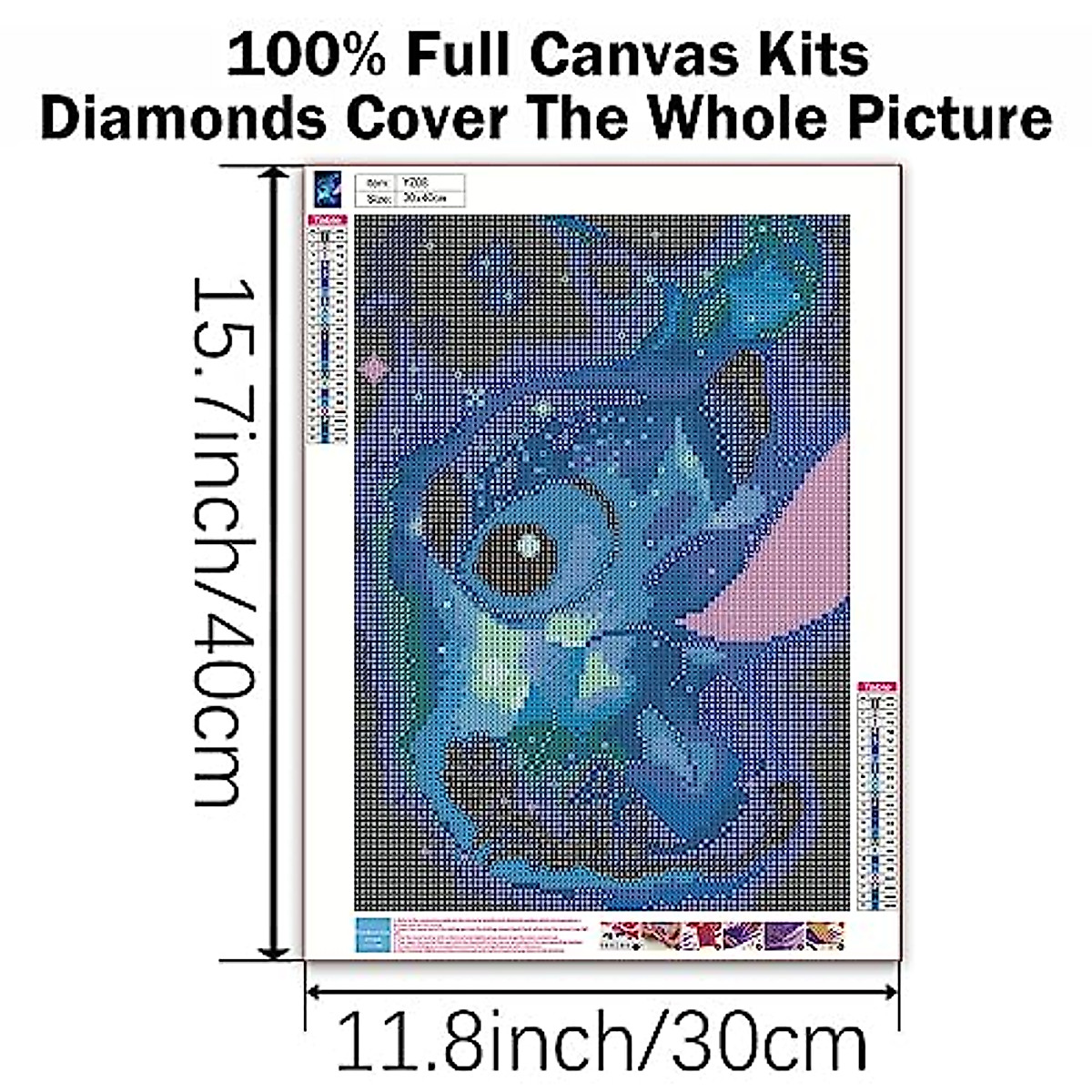 hkejoi Stitch Diamond Painting for Adults, Stitch Diamond Art Kits Round Full Drill Gem Art Kits Perfect for Home Wall Decoration 12 * 16 inch