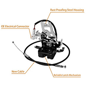 Liftgate Lock Actuator Rear Door Latch Assembly with Cable | for 2001-2007 Toyota Sequoia | Replaces# 69301-0C010, 64680-0C010, 693010C010, 646800C010, 931-861