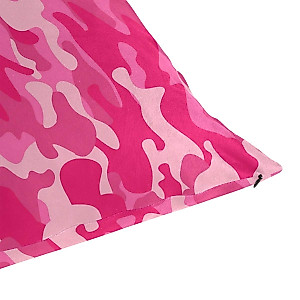 Enzenon Pillow Case Standard Size with Zipper Cotton Print Camouflage Pink Super Soft Cozy Pillow Cover 16x24 Inche