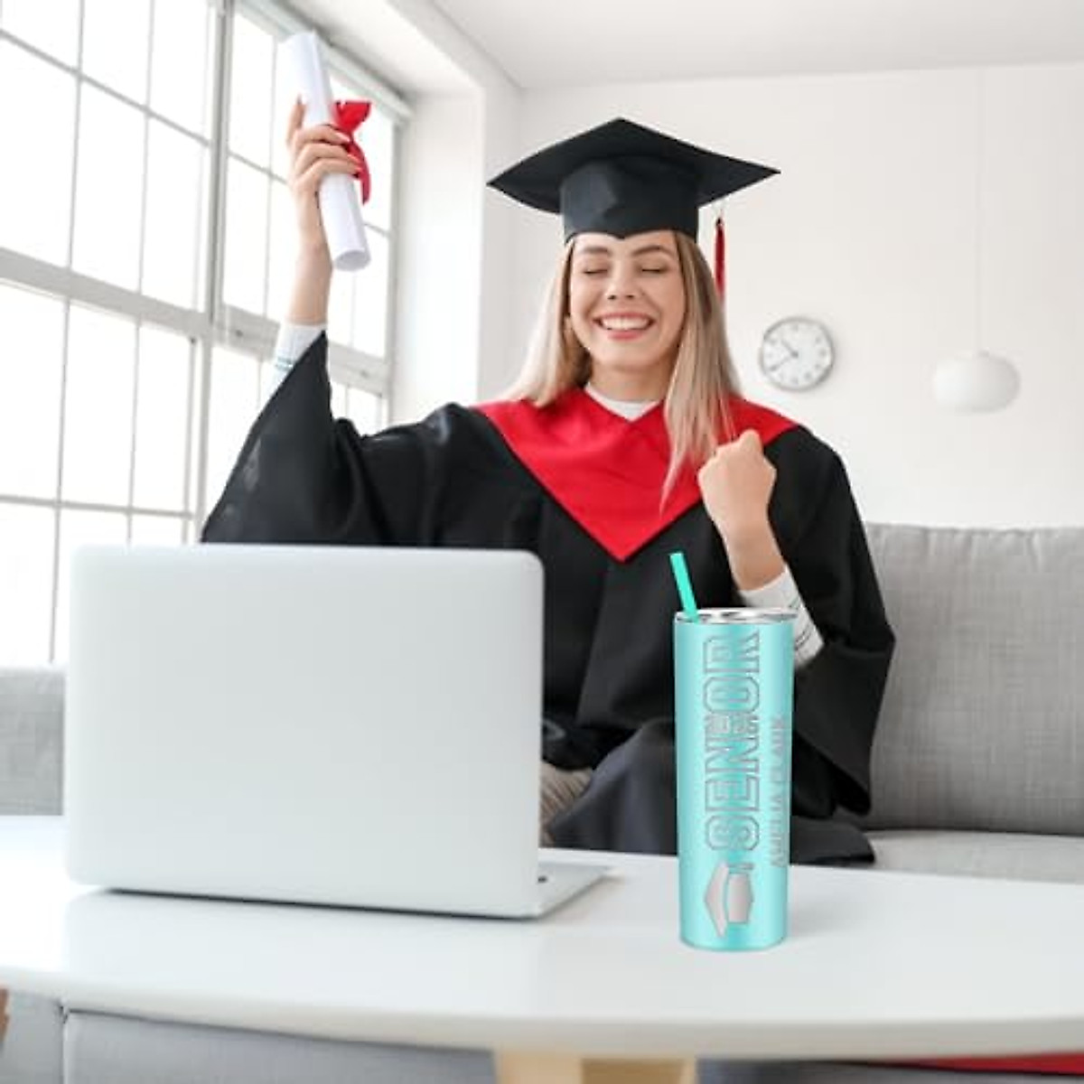 Personalized Graduation Tumbler Graduation Gifts for Her Him Custom Senior 2025 Tumbler with Name Class of 2025 Gift Senior 2025 Tumbler with Lids and Straws Senior Night Gifts 20 oz Insulated Cup