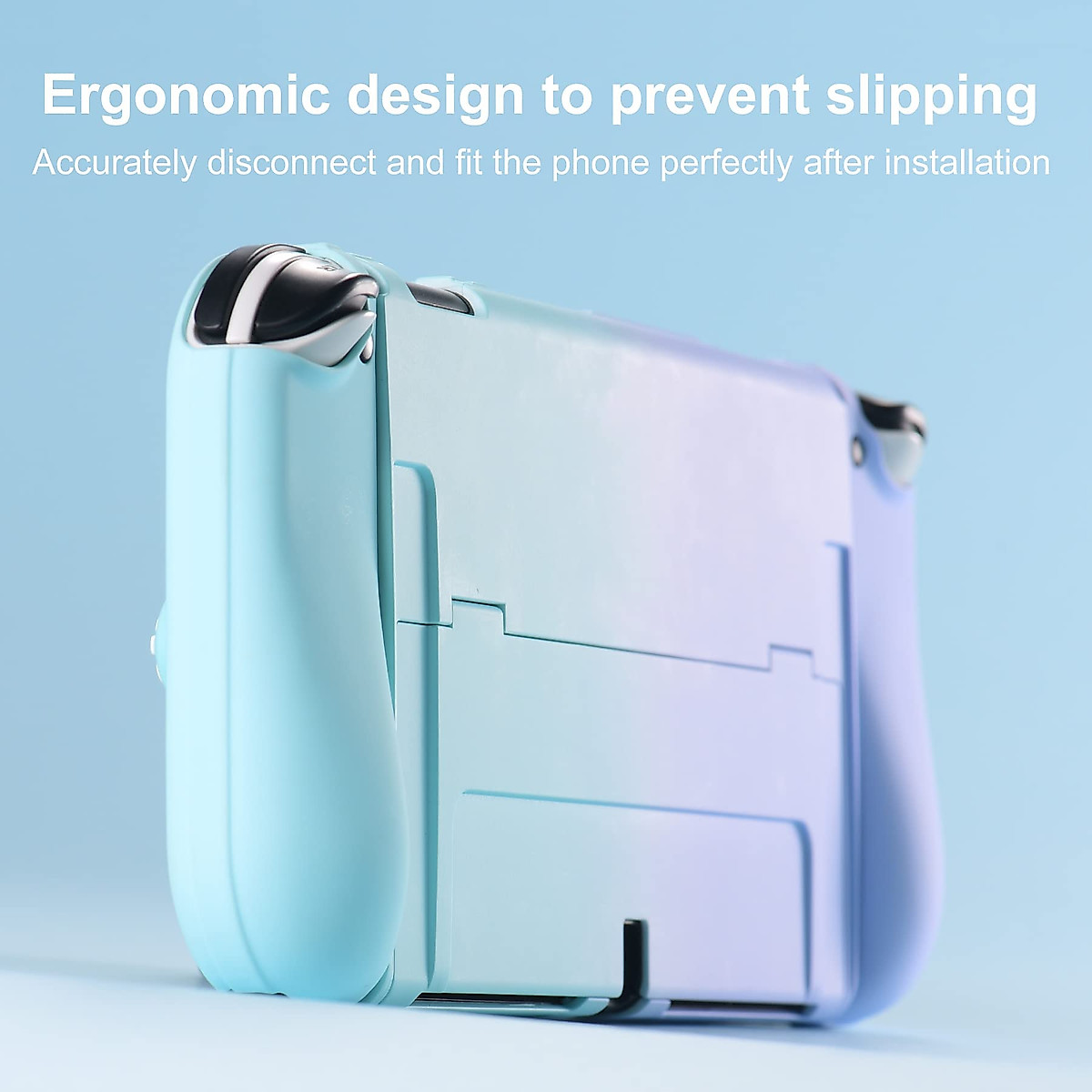 UYIYE Case for Nintendo Switch OLED 2021, [Gradient series] TPU Grip Protective Cover Accessories Compatible with Nintendo Switch OLED 7 Inch and Joy-Con Controller (blue-violet)