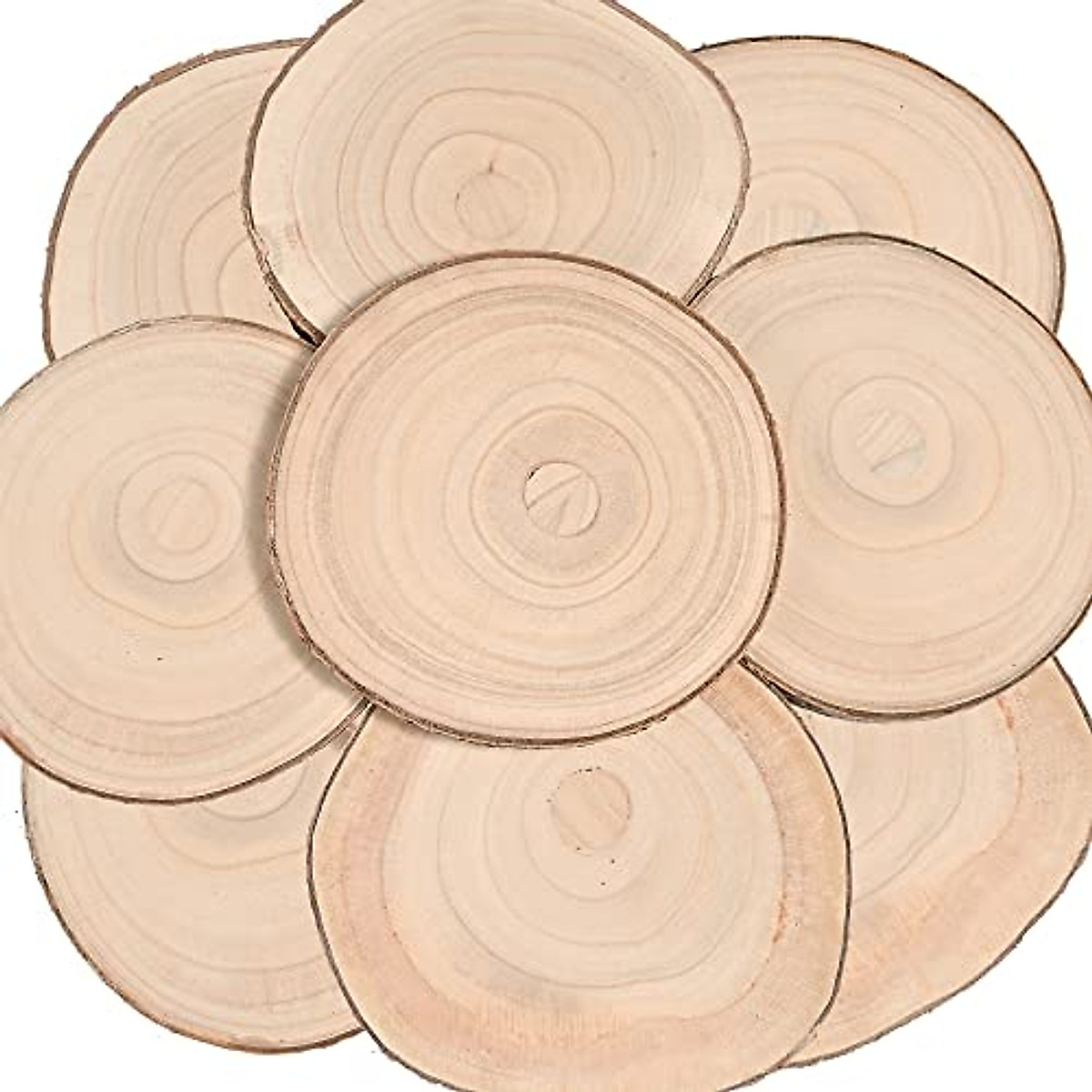 WILLOWDALE 5Pcs Large Wood Slices for Centerpieces, 11-13 Inches Unfinished Wood Circles for Crafts Rustic Wood Round Wooden Ornaments, Wood Decor for Table Centerpieces for Wedding Party