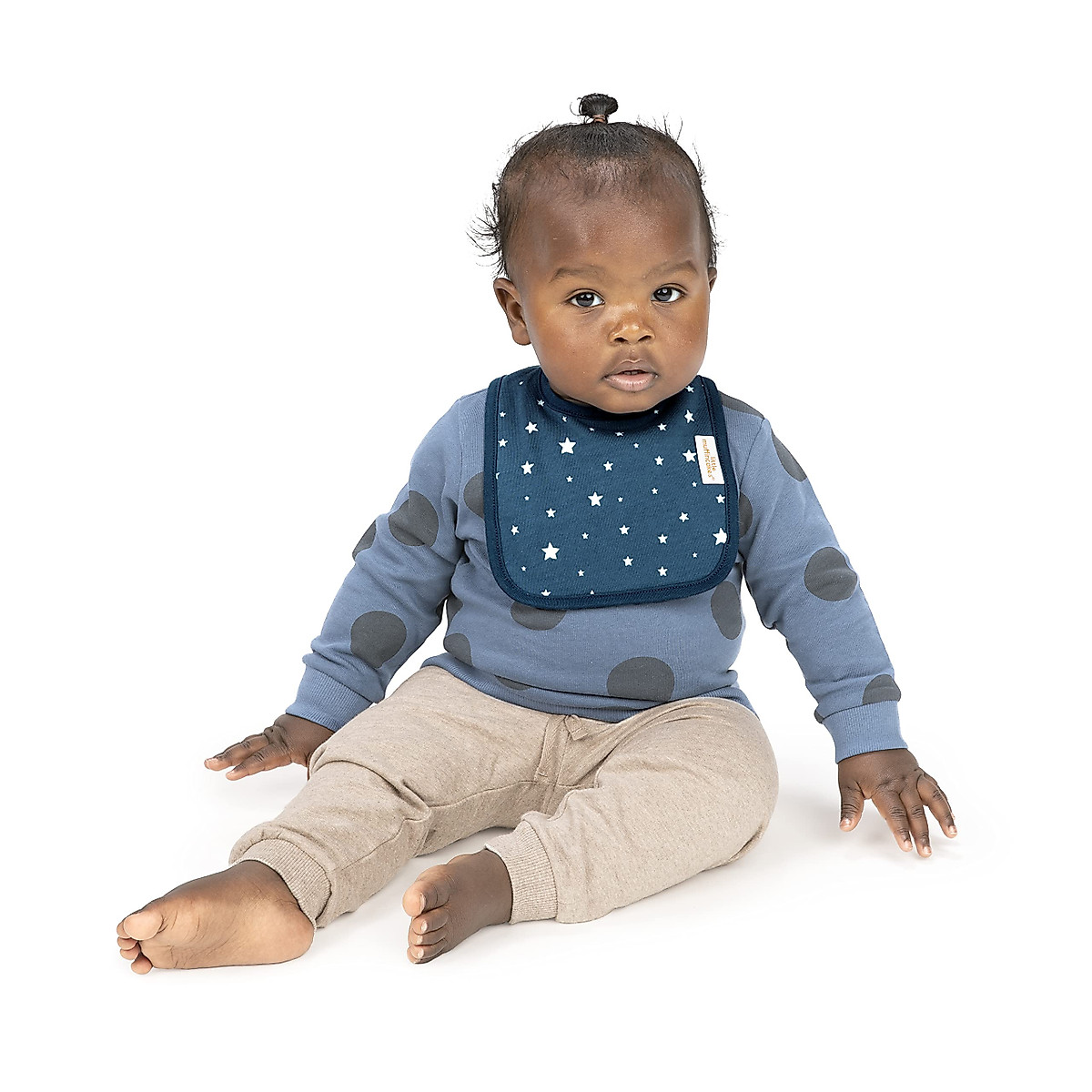 Little Muffincakes Baby Bibs 3 Pack Cotton Blend Hook-and-Loop Closure - Astronaut and Rocketships (Ashton) Newborn & up, Blue, Small