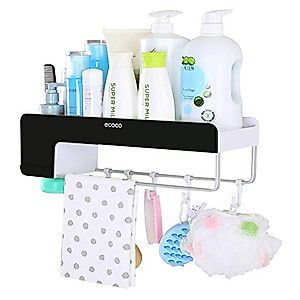 iHEBE Adhesive Bathroom Shelf Storage Organizer Wall Mount No Drilling Shower Shelf Kitchen Storage Basket Rack Shelves Shower Caddy