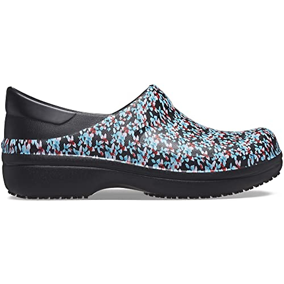 Crocs Women's Neria Pro II Clog, Slip Resistant Work Shoes, Black/Ice Blue, 9