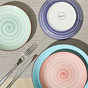 Selamica Ceramic Dessert Plates Set of 6, Small Salad Plates 6 Inch Appetizer Plates for Kitchen, Small Dinner Plates/Dishes for Cake Snacks Side Dish, Microwave Dishwasher Safe, Gradient Color