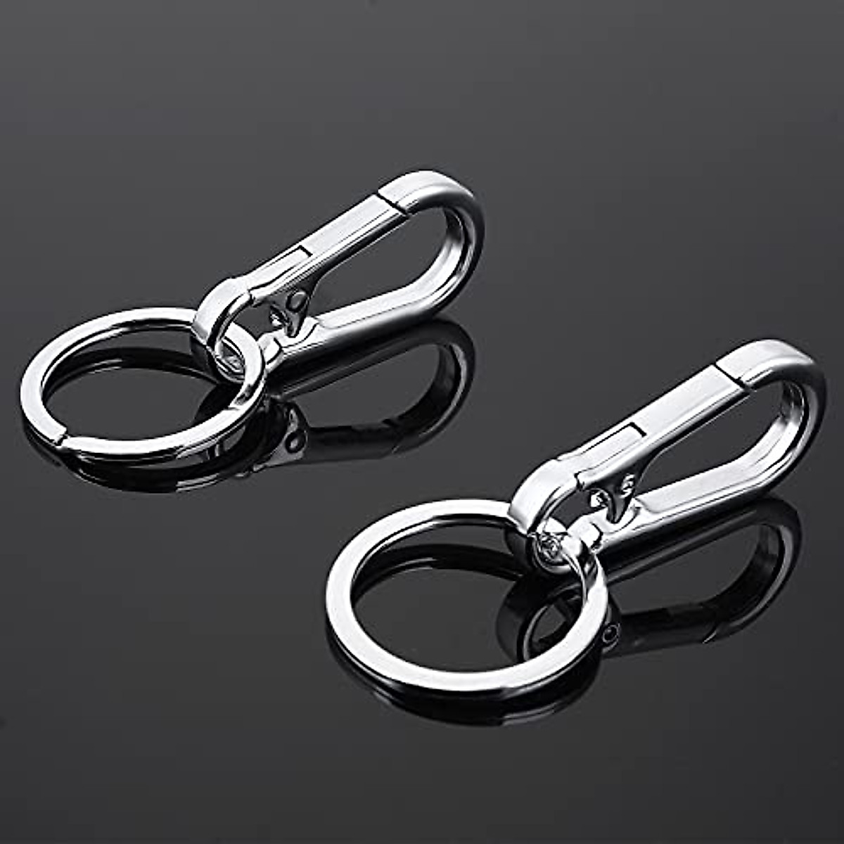 Molain Metal Keychain Carabiner Clip Keyring Key Ring Chain Clips Hook Holder Organizer for Car Keys Finder for Men, 4 Packs