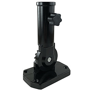 Green Grove Products Adjustable Flag Pole Bracket Heavy Duty Aluminum All Weather Flag Display Holder (Black)