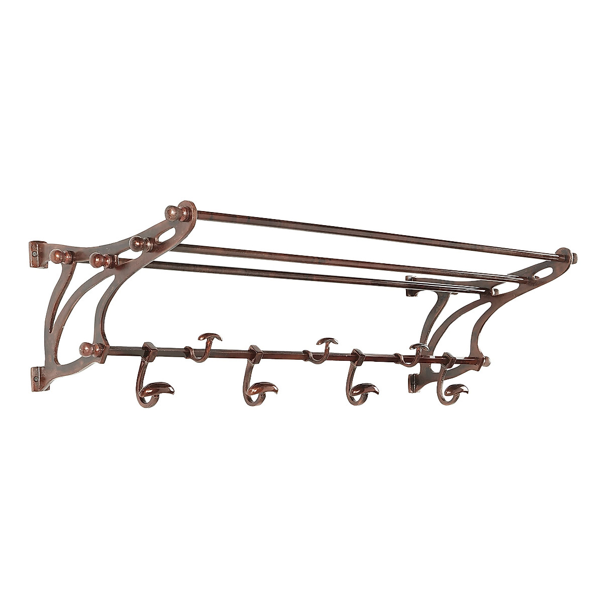 Deco 79 Wall Shelf, 43" L x 18" W x 11" H, Brown