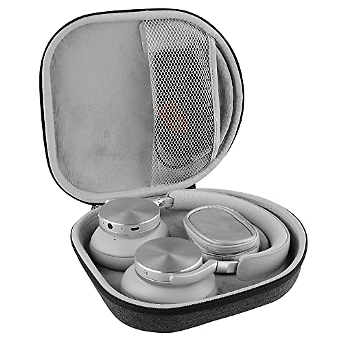 Geekria UltraShell Headphones Case Compatible with Bang & Olufsen Beoplay H95, H9 3rd Gen, H9i, H4, H9, H8 Case, Replacement Hard Shell Travel Carrying Bag with Cable Storage (Dark Grey)