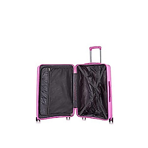 Rockland Prague Hardside Luggage with Spinner Wheels, Pink, 3-Piece Set (20/24/28)