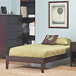 BOWERY HILL Contemporary California King Solid Wood Platform Bed in Chocolate