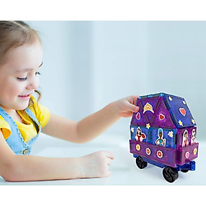 Tytan TILES Princess Castle 60-Piece Magnetic Tiles Building Set, Adorable Kids’ STEM Toy, Creative Play, Shape & Pattern Recognition, Fine Motor Skills, includes Storage Bag, Ages 3 and Up