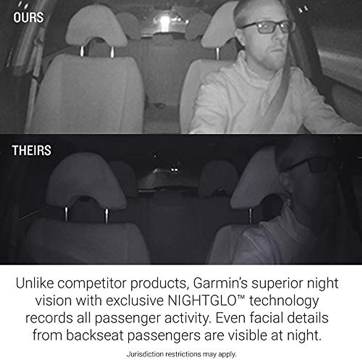 Garmin Dash Cam Tandem, Front and Rear Dual-lens Dash Camera With Interior Night Vision, Two 180-degree Lenses, Front-Facing Lens with 1440p, Interior-Facing Lens with 720p