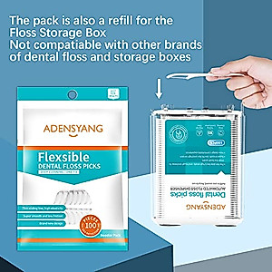 ADENSYANG Floss Picks - Travel Floss - Floss Picks for Teeth 600 Count Super Strong Floss - Good Elasticity, Clean Teeth Without Breaking, No Fragrance Smell, Floss Carry, On Travel 6 Bags