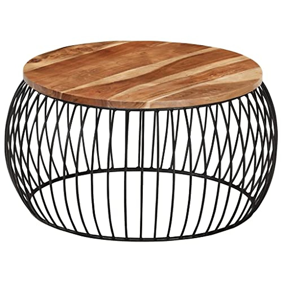 QJBSAVVA Coffee Table Ø26.8 Solid Acacia Wood,Bedside Tables Side Tables End Tables Entrance Tables Suitable for Meeting Rooms, Reception Rooms, Offices