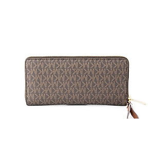 Michael Kors Women Jet Set Large Travel Continental Wristlet Wallet Brown