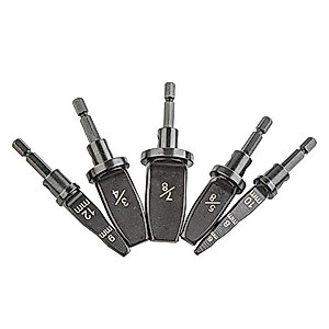 Cleey Pipe Expander Drill Electric Repair Support, Swaging Tool, Drill Bit Expander Include 7/8 3/4 5/8 1/2 3/8 1/4 Inch 5Pcs Black