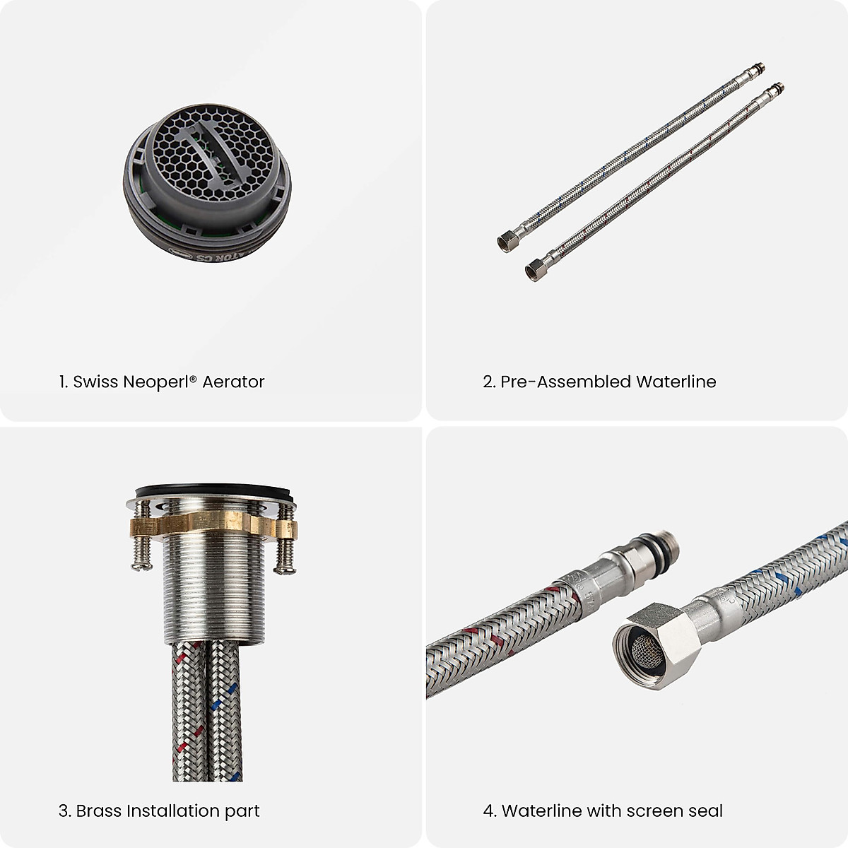 KIBI Infinity Single Handle Bathroom Vanity Sink Faucet with Pop Up Drain | Solid Brass Lavatory Faucet with High Arc Spout | Includes Water Hose for Easy Installation (Chrome Finish, KBF1006)