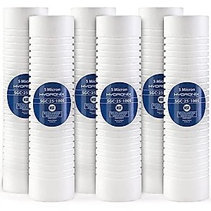 SGC-25-1005 Sediment Filter Grooved Cartridge 2.5" x 10" 5 micron - Interchangeable with AP110 Model (6 Pack)