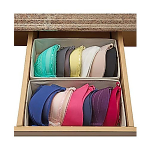 Simplify Drawer Organizer, Good for Socks, Bras, Ties, Cami’s, Baby Clothes & Accessories, Rectangle - 2 Pack, Beige