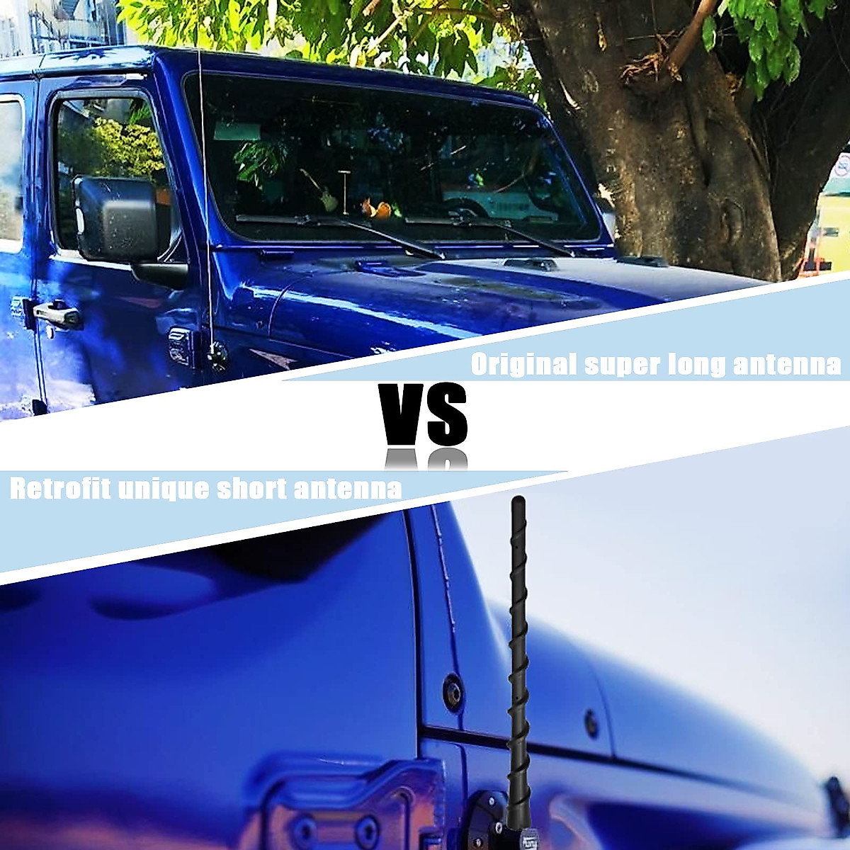 7 inch Spiral Antenna, Flexible Rubber Antenna Replacement, Waterproof PVC Rubber, Designed for Optimized FM/AM Reception