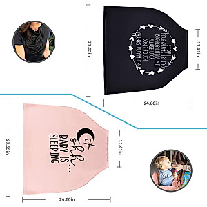Allnice Nursing Cover 2 Pcs Baby Breastfeeding Cover Soft Nursing Scarf for Infant Stroller Cover Nursing Scarf Baby Shower Gifts for Newborn Baby Boys and Girls, Pink and Black