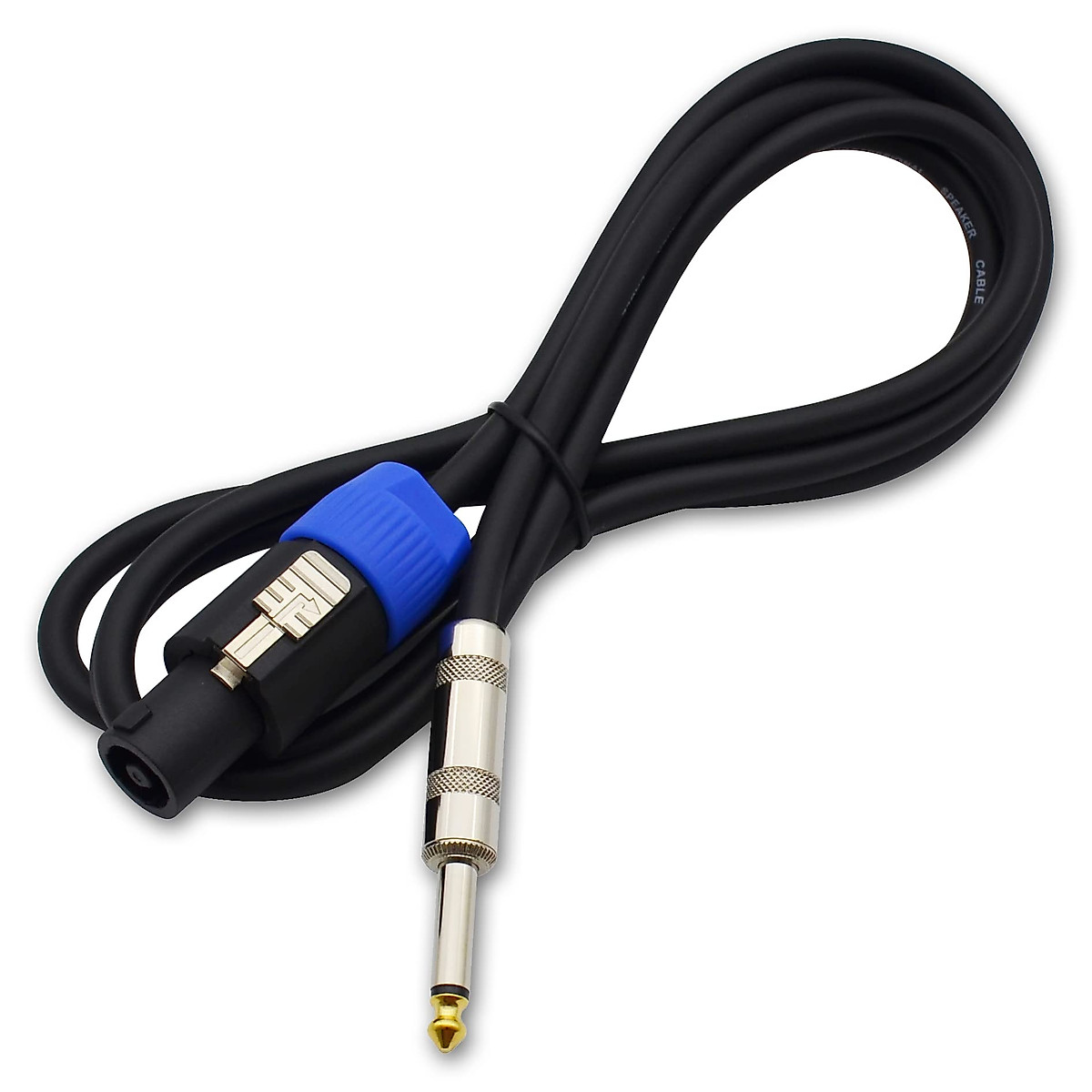 SbE-rsyun 10 ft Speaker Cable 12 Gauge Wire 2 Conductor Speakon with Twist Lock to 1 4 Inch TS Male Compatible with PA DJ Home Audio