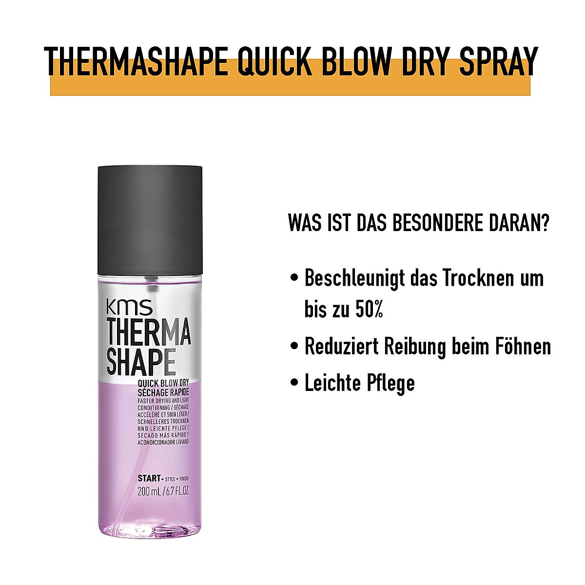 KMS THERMASHAPE Quick Blow Dry Spray for Full, Natural Blow Outs 6.7 oz