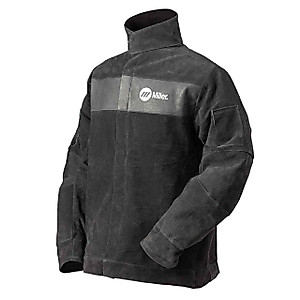 Miller Electric Welding Jacket,L,30" L,Gray,Leather