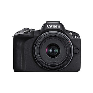 Canon EOS R50 Mirrorless Vlogging Camera (Black) w/RF-S18-45mm F4.5-6.3 is STM Lens (Renewed)