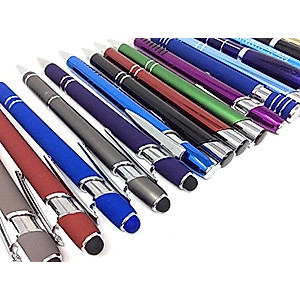 5 lb. Box of Assorted Misprint Metal Retractable Ball Point – Bulk Misprinted Pens, Stylus Tip, Comfort Grips, Wholesale Office Home School Black Blue Ink – Approximately 120 Pens per Box
