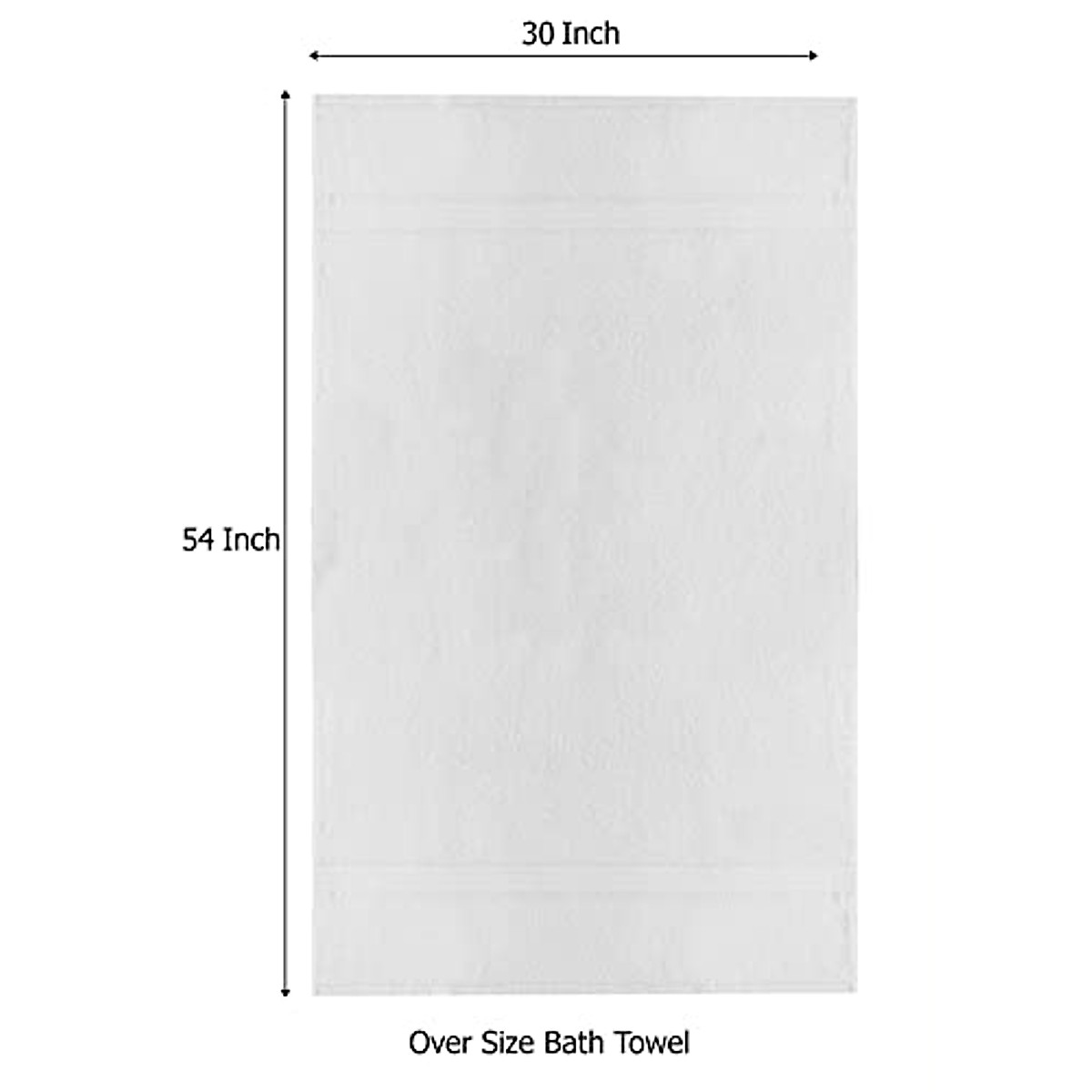 COTTON CRAFT Ultra Soft 4 Pack Oversized Extra Large Bath Towels 30x54 White Weighs 22 Ounces - 100% Pure Ringspun Cotton - Luxurious Rayon Trim - Ideal for Everyday use - Easy Care Machine wash