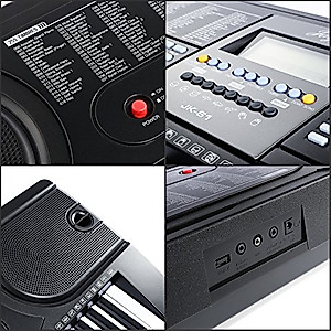61-Key Electronic Keyboard Pack with Headphones,Microphone,Stand,Stool,and Power Supply-The electronic keyboards (Pack of 1)