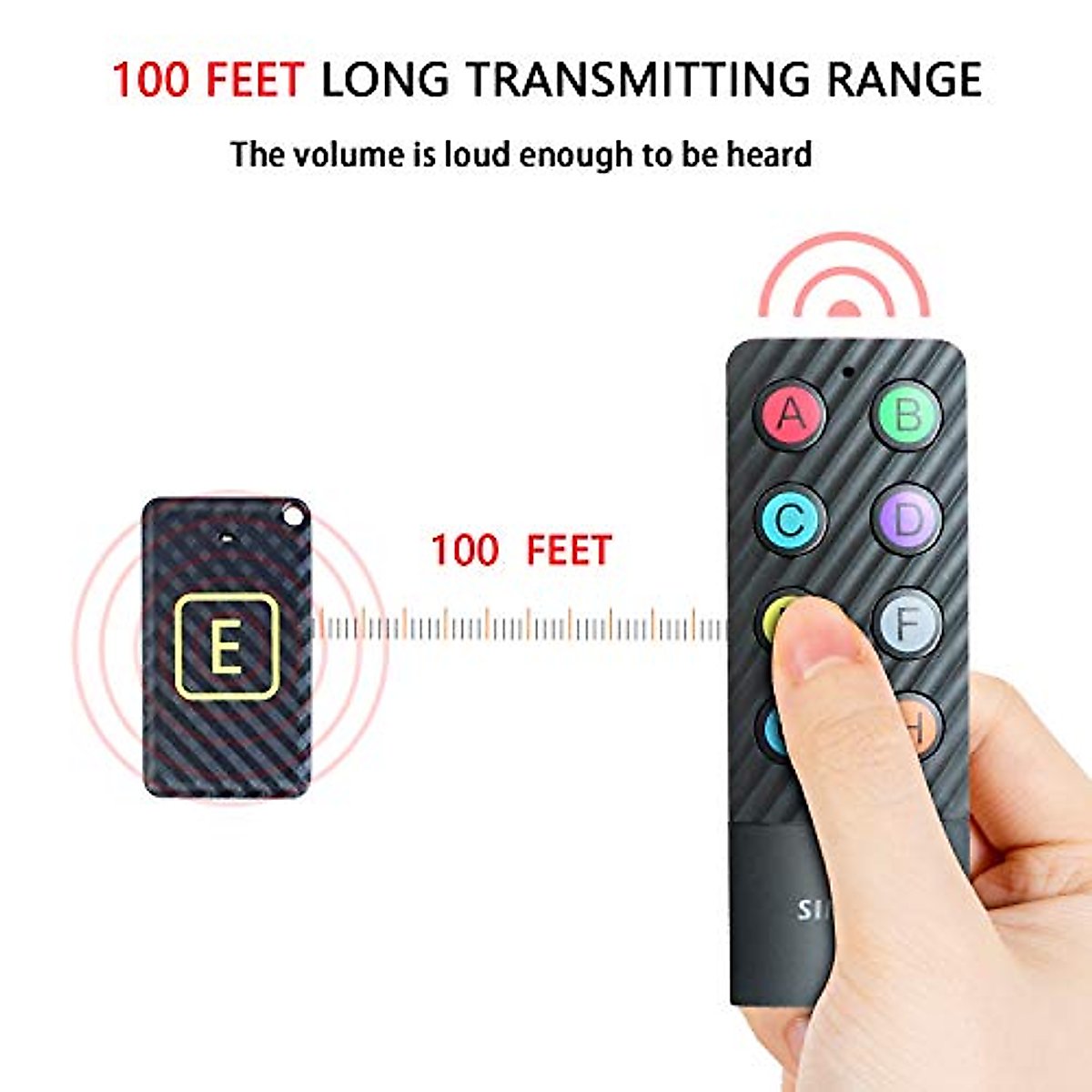 Unusual Holiday Present - Key Finder with Extra Backup RF Transmitter and Lanyards, Simjar Wireless RF Item Locator Tracker Support Remote Control with Louder Beep - Pet Wallet Phone Glasses Tracker