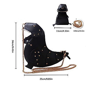 LUI SUI Women Dinosaur Shape Shoulder Bag Rivet Chic Purse Whale Animal Bags Novelty Crossbody Bags For Girls