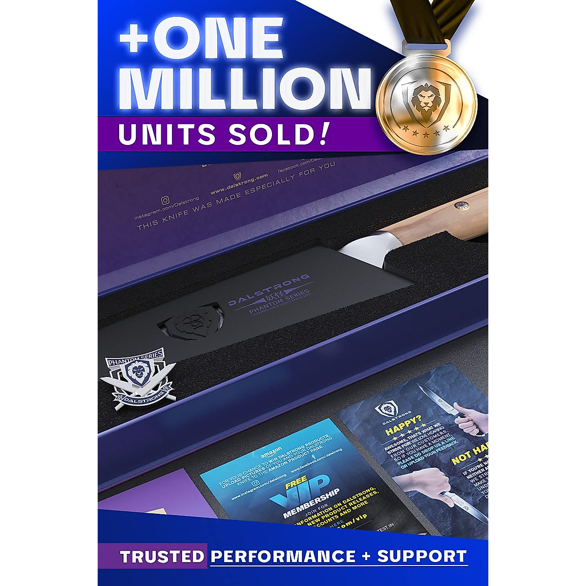 Dalstrong Chef Knife - 8 inch - Phantom Series - Japanese High-Carbon AUS8 Steel Kitchen Knife - Olive Wood Handle - Cooking Knife - Chef's Knife - w/Sheath