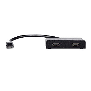 Monoprice DisplayPort 1.2 to DisplayPort Multi-Stream Transport (MST) Hub - 2-Port, DP to DP, Ideal for Digital Signage, Large Video Displays in Schools, 7.6 x 5.8 x 1.3