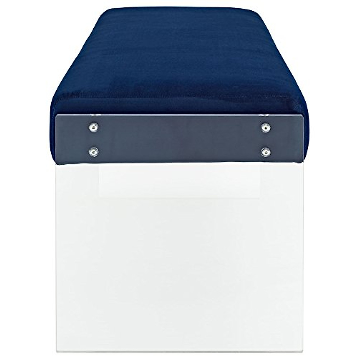 Modway Roam Modern Upholstered Bench With Acrylic Base In Navy Velvet