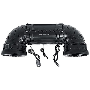 Rockville RATV80L Bluetooth Dual 8" Powered 600w ATV/UTV/Marine Speaker w/LED