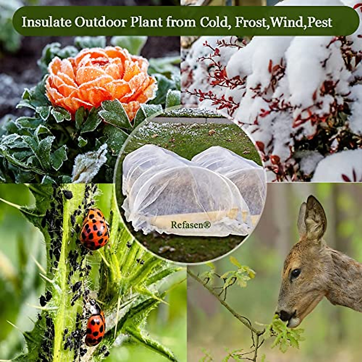 Plant Covers Freeze Protection,10.5Ftx33Ft 0.85oz Frost Blankets for Outdoor Plants Floating Row Cover for Vegetables-Protect Plants from Cold Frost